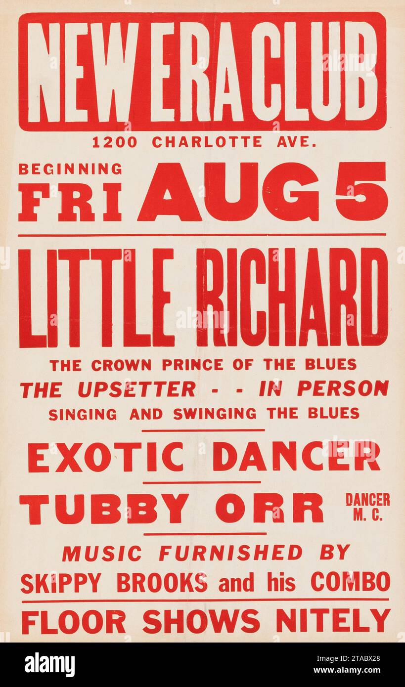 NEW ERA CLUB - Little Richard 1955 Nashville, TN "Crown Prince of the ...