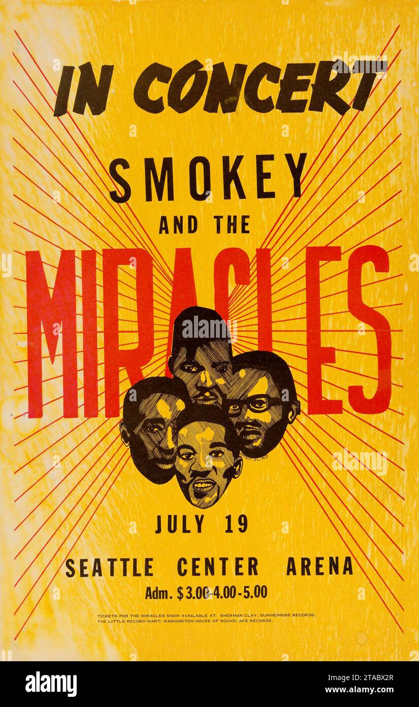 Smokey And The Miracles - Seattle Center Arena - Concert Poster (late ...