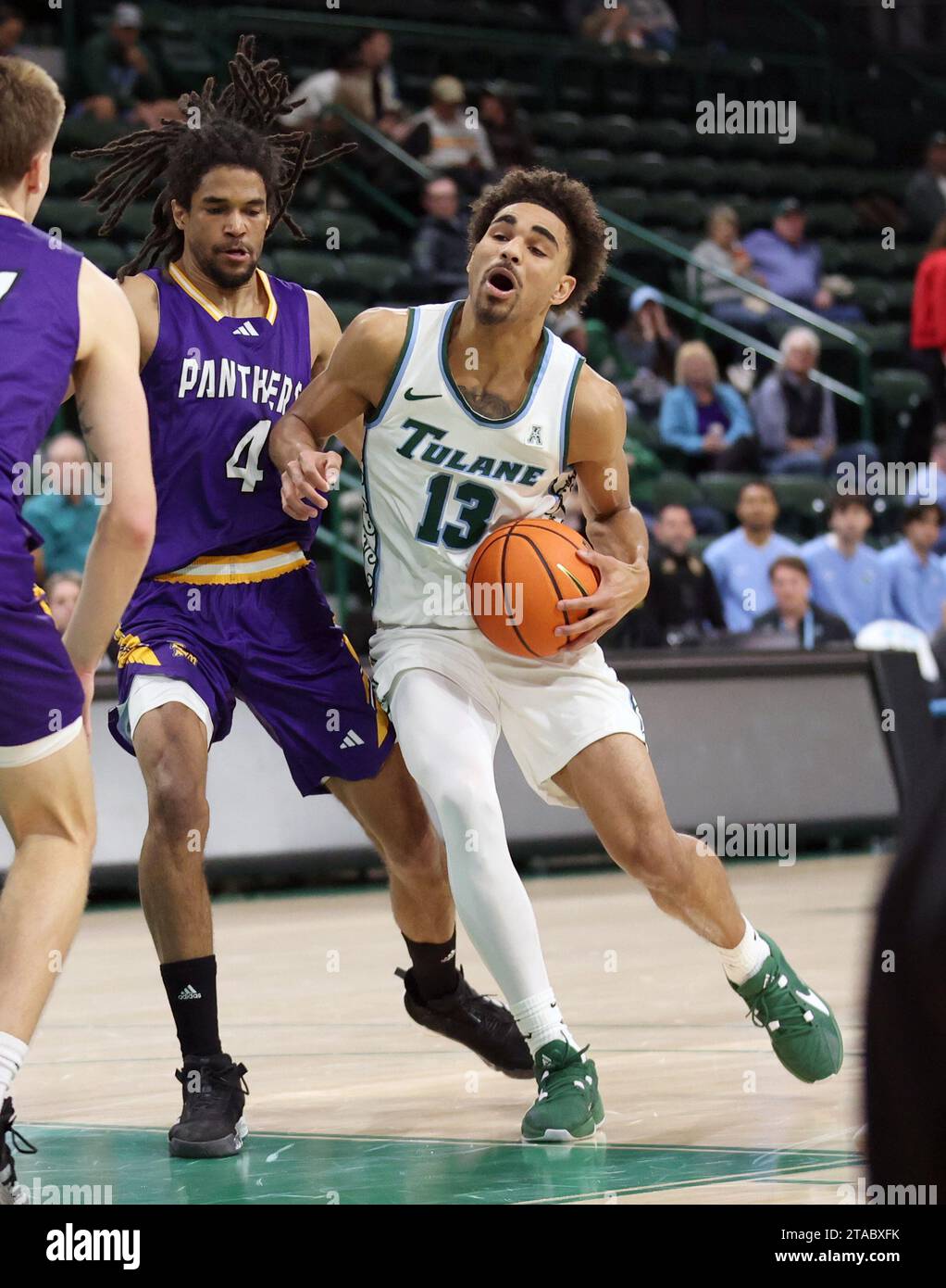New Orleans, USA. 29th Nov, 2023. Tulane Green Wave guard Tre' Williams ...