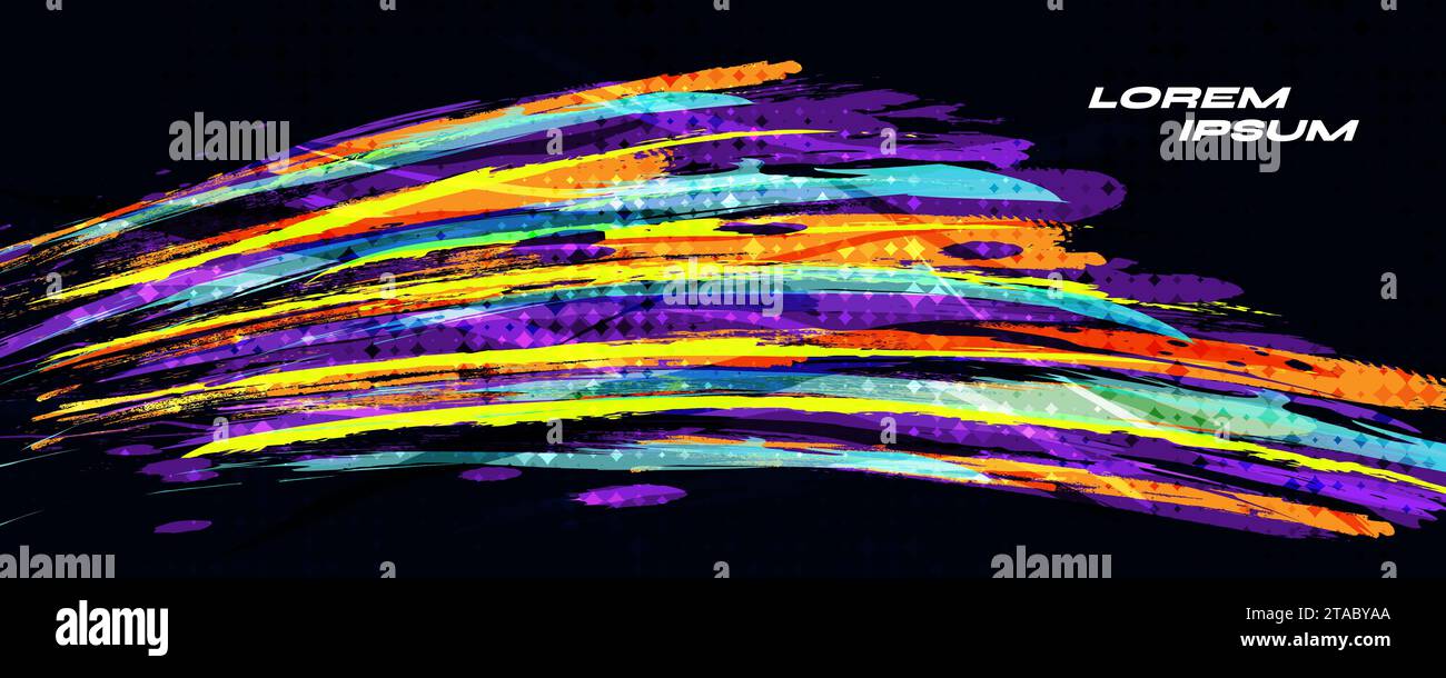 Colorful Brush Splash Background. Vibrant Grunge Background with ...