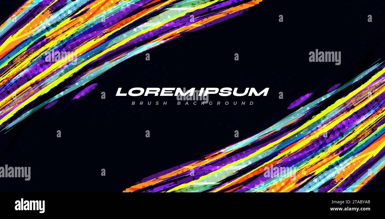 Colorful Brush Splash Background. Vibrant Grunge Background with ...