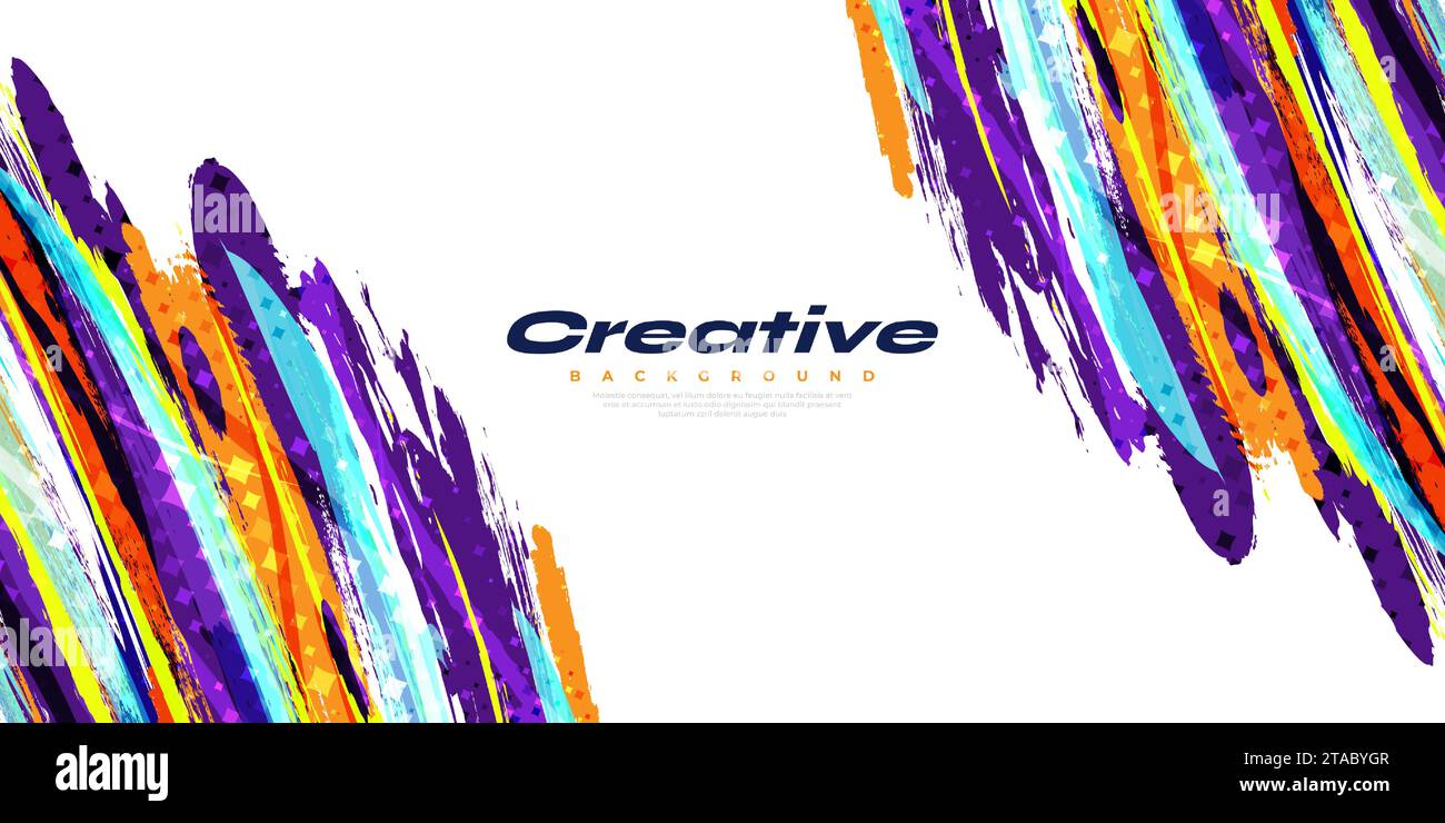 Colorful Brush Splash Background. Vibrant Grunge Background with ...