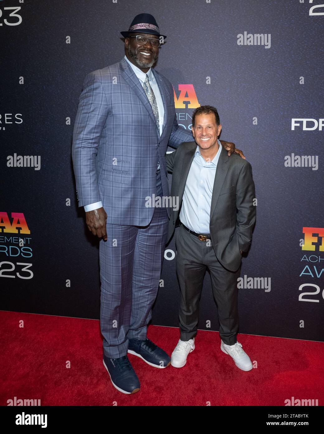 (L-R) Shaquille O'Neal and Jamie Salter arrive at the 2023 Footwear ...