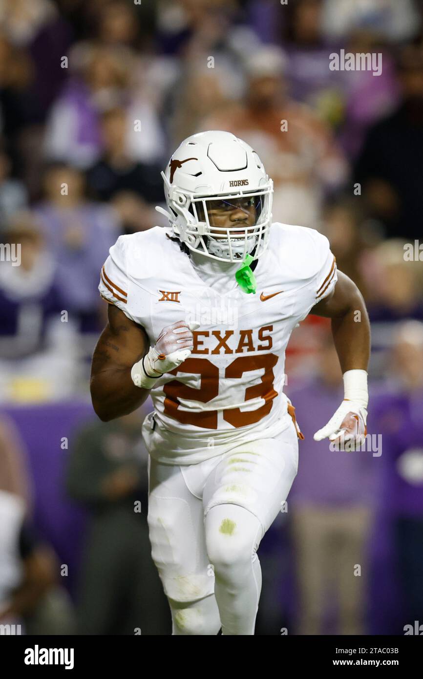 Texas running back Jaydon Blue (23) goes in motion during an NCAA ...