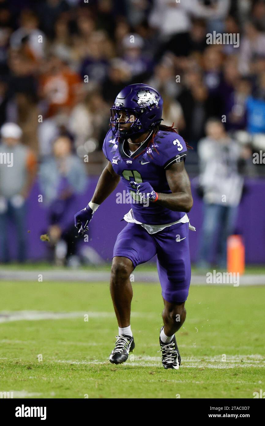 TCU wide receiver Savion Williams (3) runs a pass route during an NCAA ...