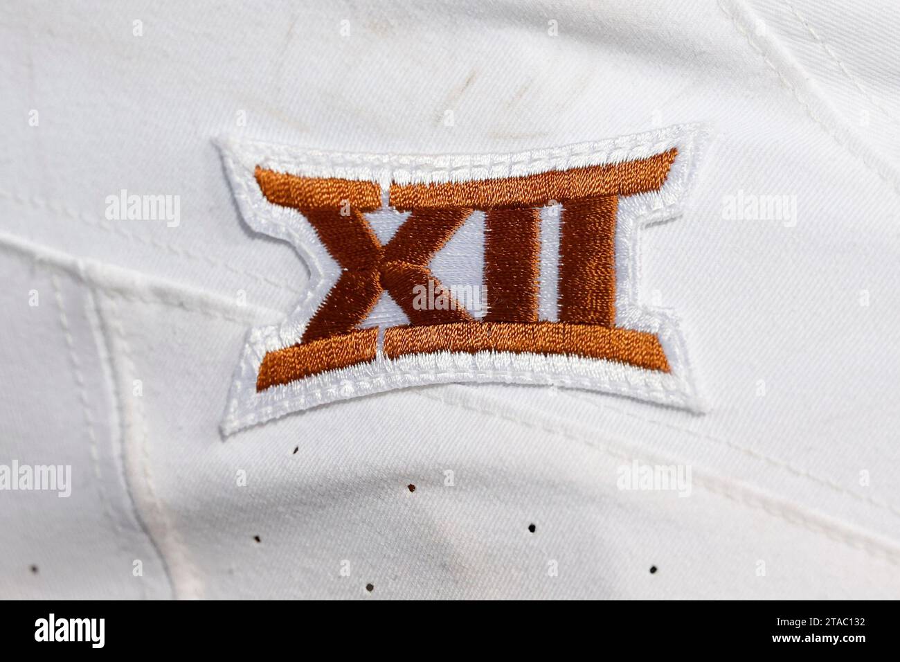 The Big 12 logo on a Texas jersey after an NCAA college football game ...
