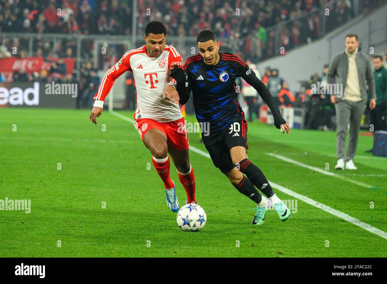 Munich, Germany. 29th Nov, 2023. Elias Achouri (30) of FC Copenhagen ...