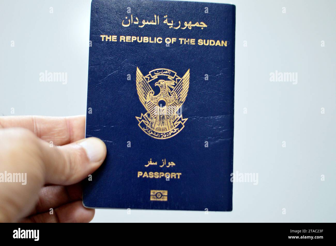 Cairo, Egypt, November 21 2023: The Republic of Sudan passport with a ...