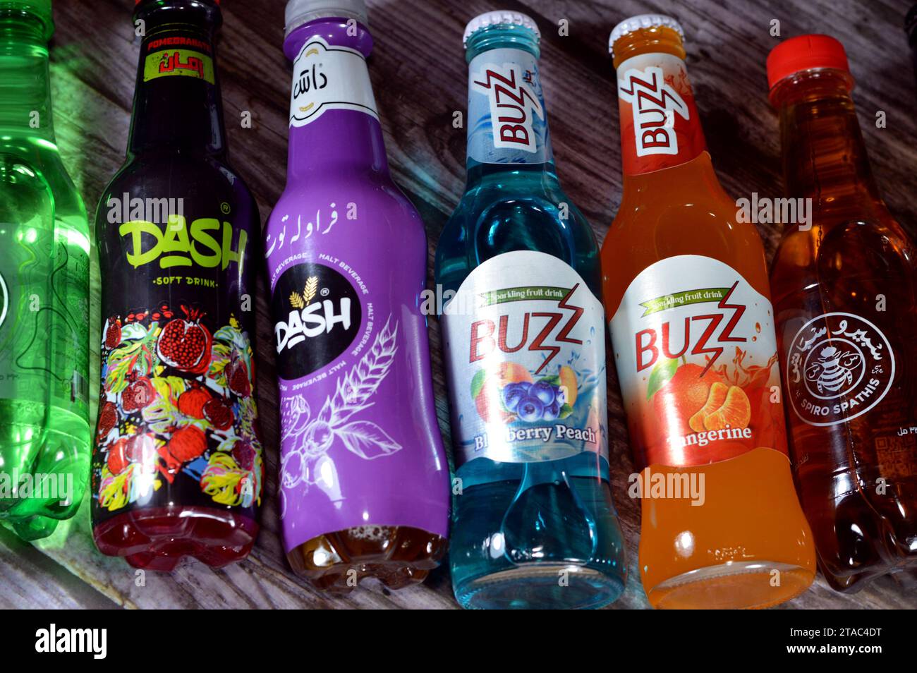 Cairo, Egypt, November 24 2023: variety of soft soda drinks of ...