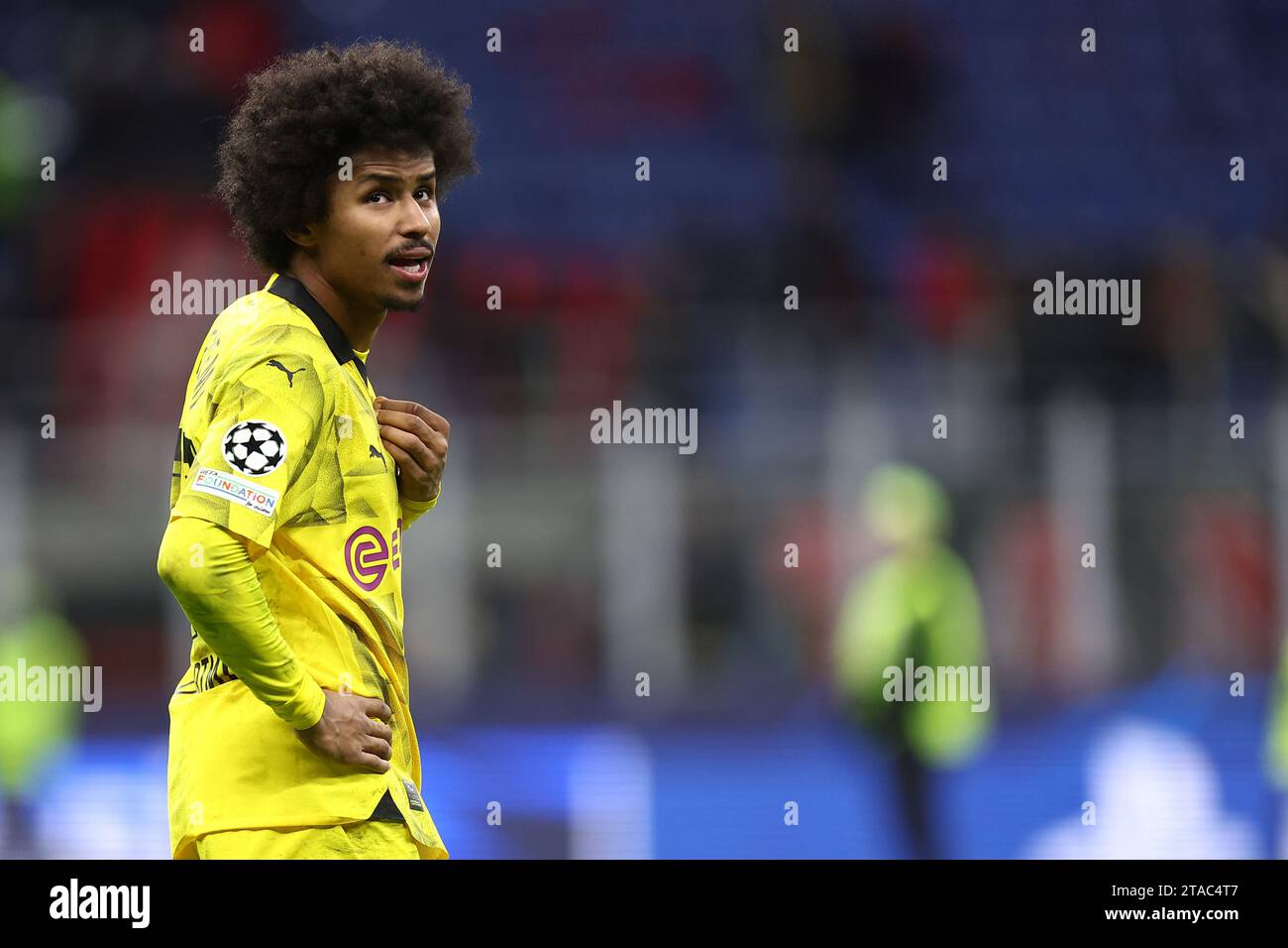 Karim Adeyemi of Borussia Dortmund celebrates at the end of the Uefa ...