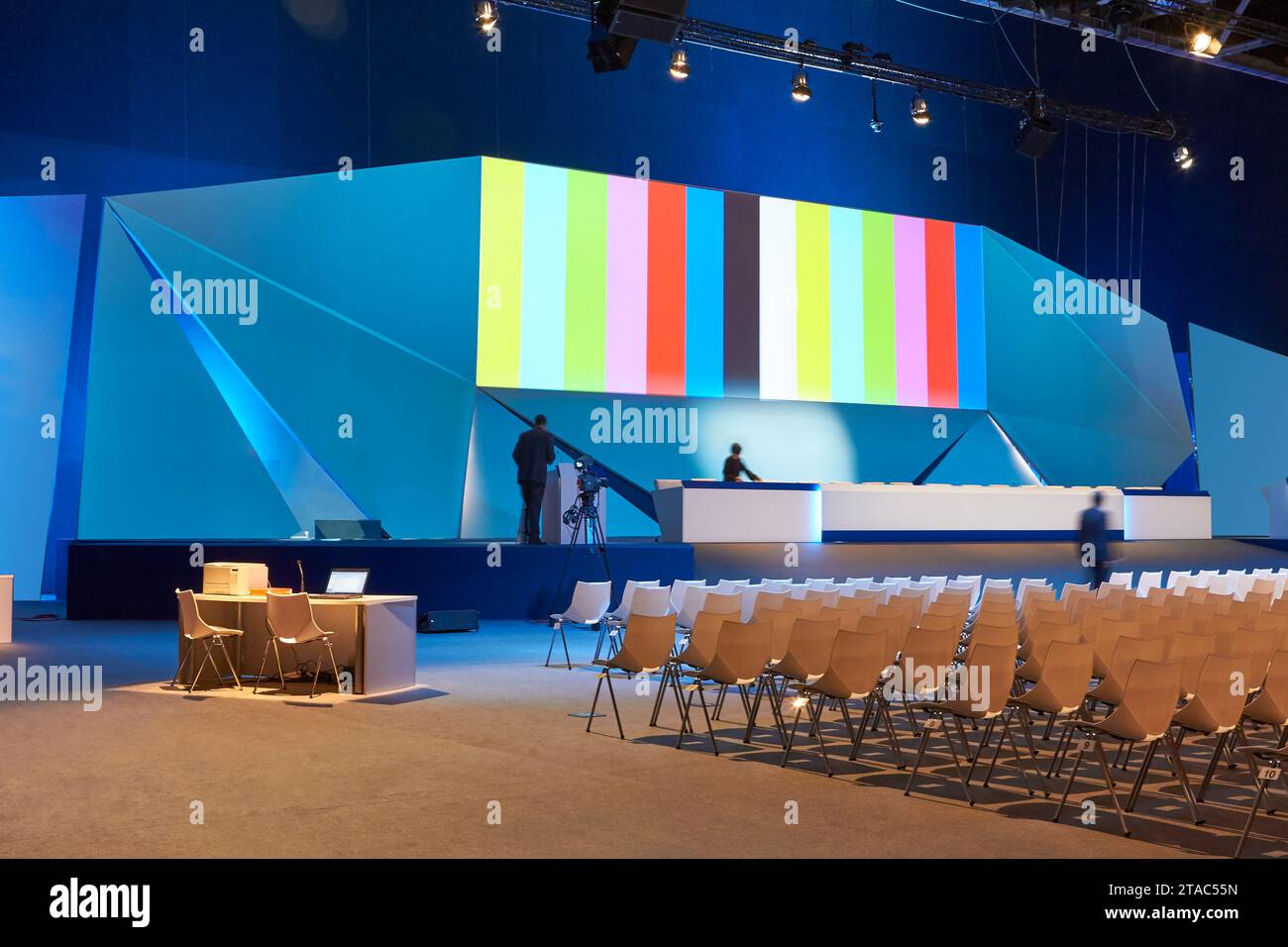 Conference hall. Convention center with podium. Professional meeting ...