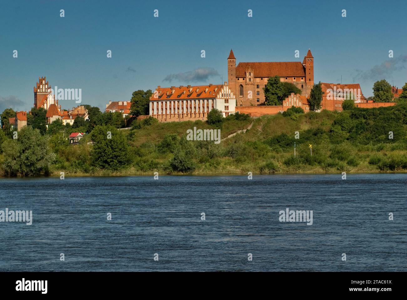 Medieval Teutonic Castle seen across the Vistula river in Gniew ...