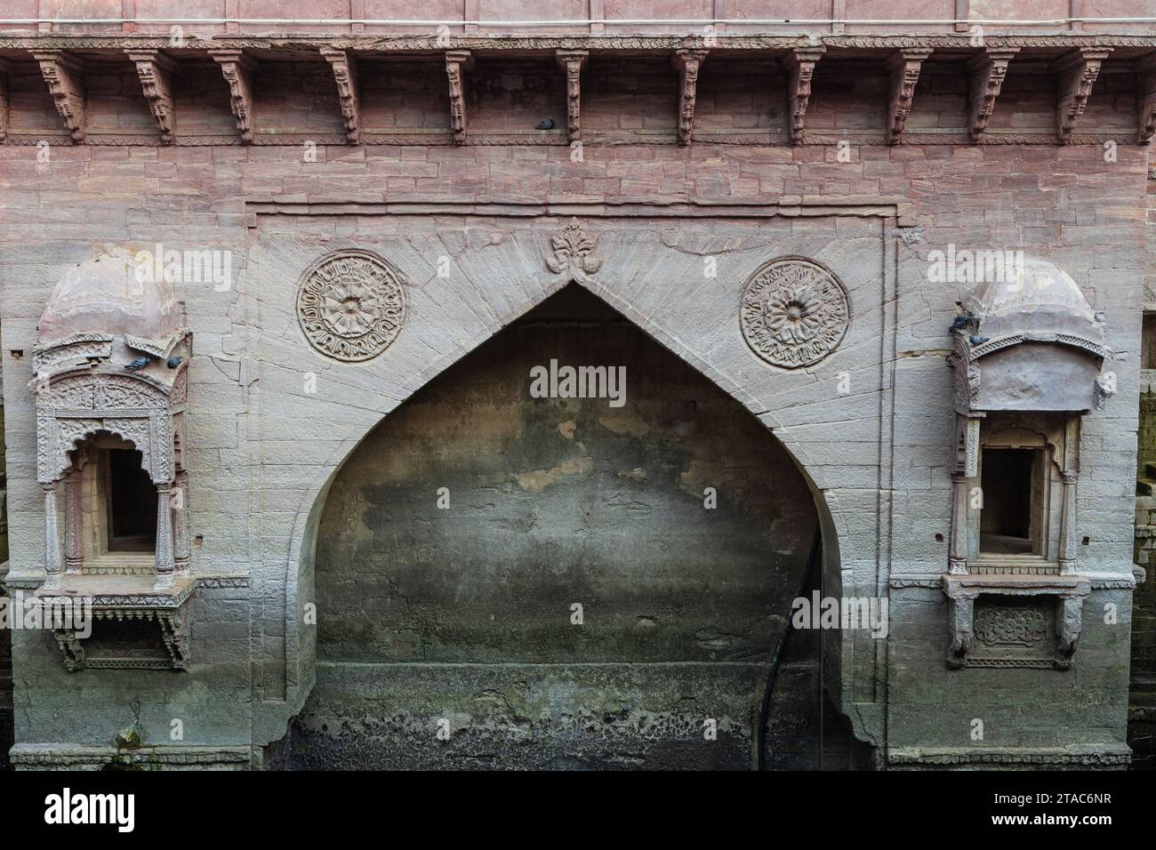 ancient red stone unique architecture at day from different angle image ...