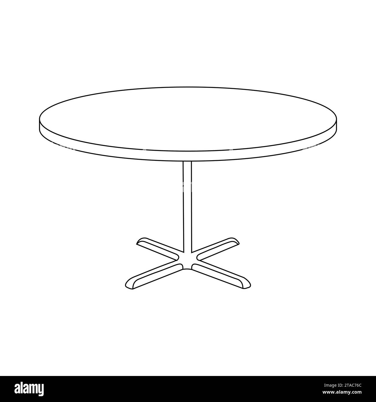 Coloring page for kids. Round coffee table clipart. Coffee table with ...