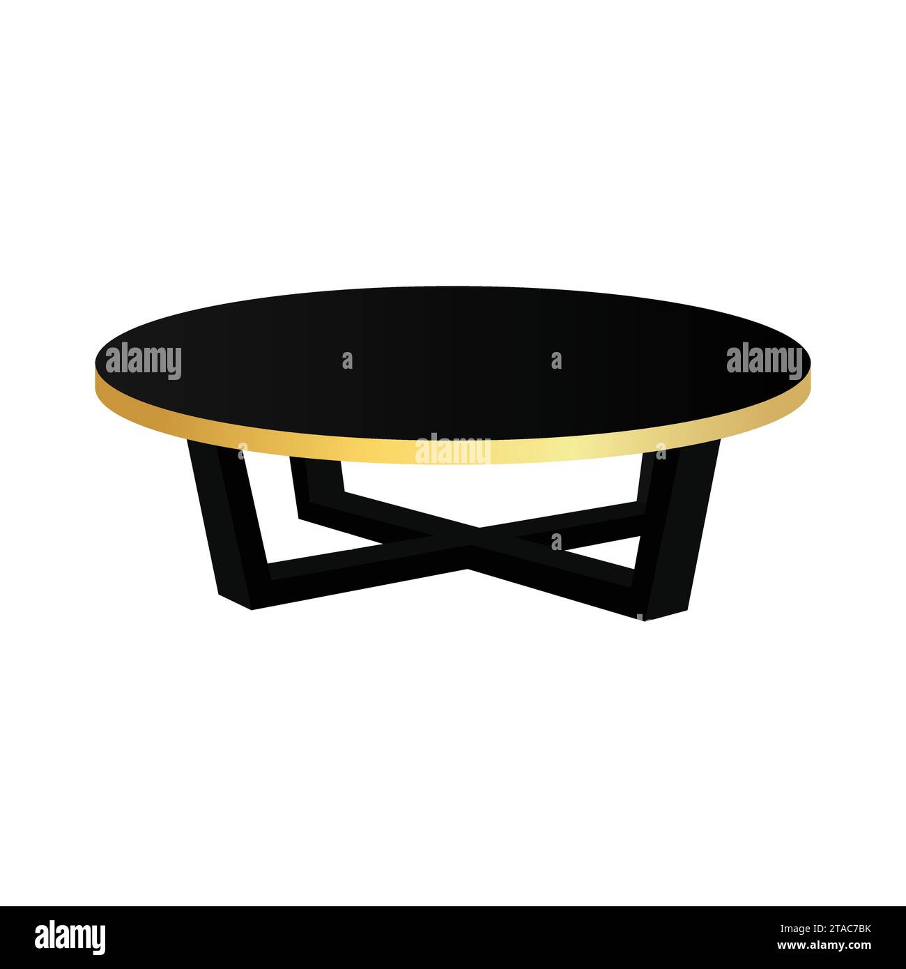 Round coffee table on white Background. Vector illustration in trendy ...