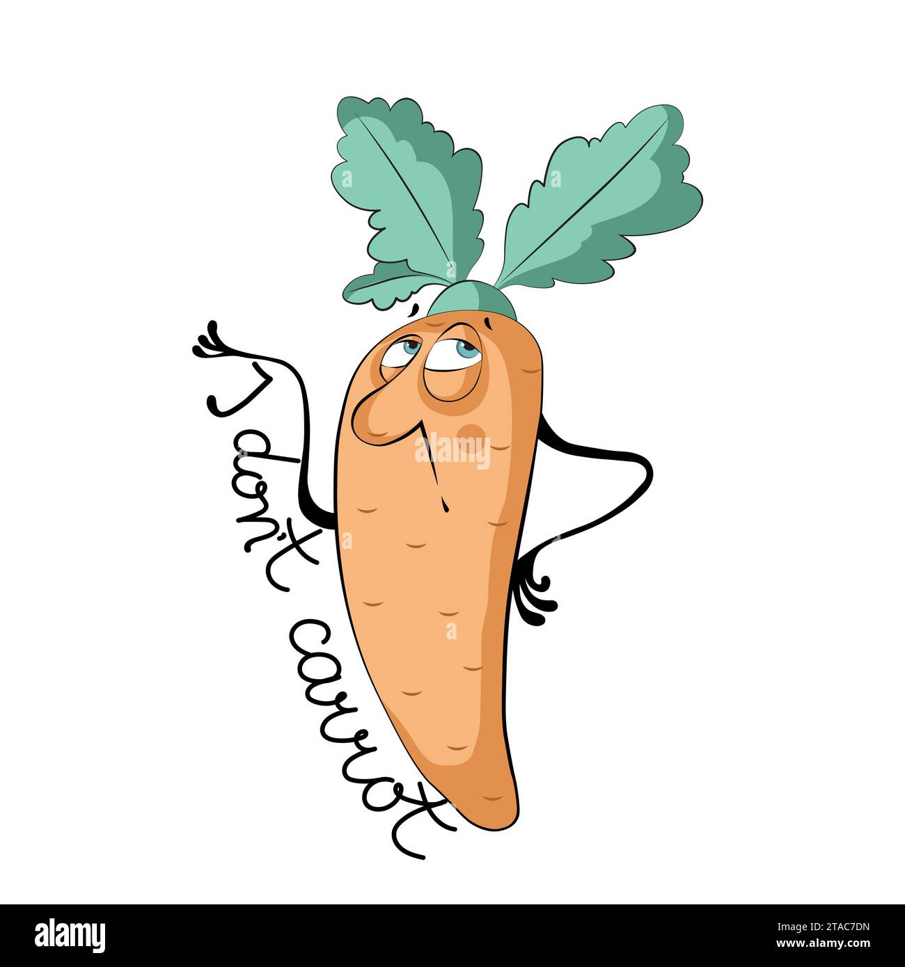 Funny expressive carrot character I don’t care in cartoon style vector ...