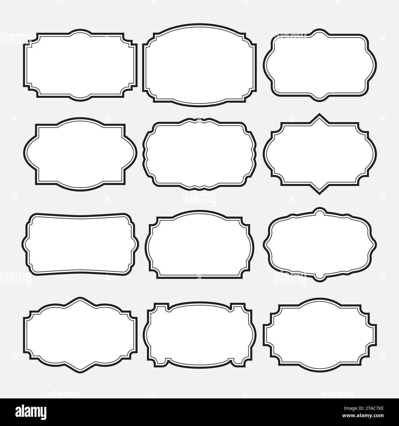 Set of 12 vintage vector frames Stock Vector Image & Art - Alamy