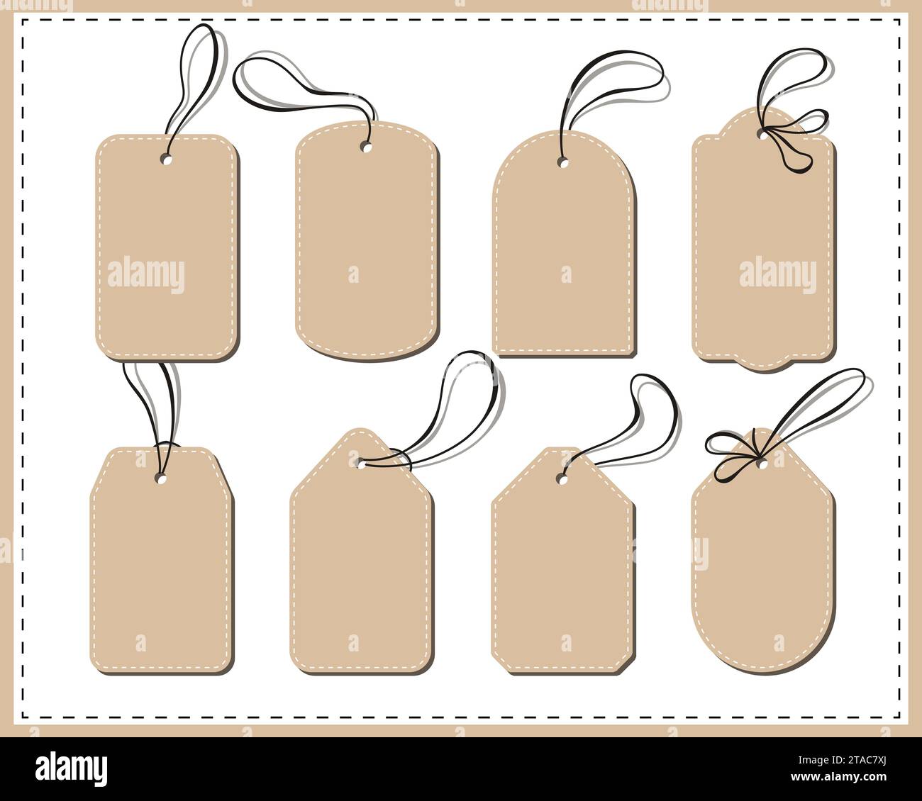 Set of brown price tags on white background Stock Vector Image & Art ...