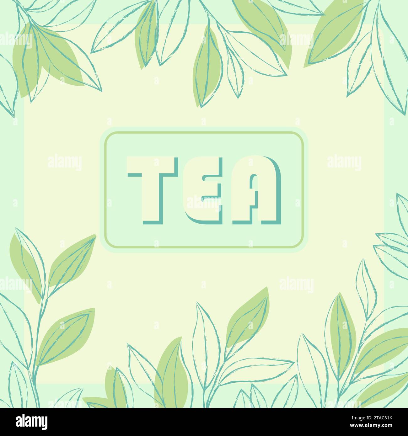 Hand drawn tea leaves background Stock Vector Image & Art - Alamy