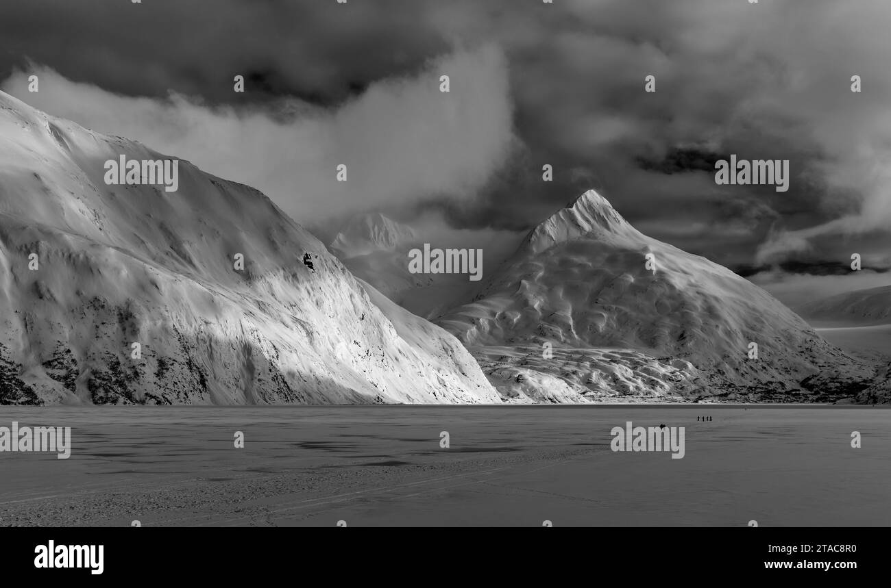 Mountain scene in alaska Black and White Stock Photos & Images - Alamy