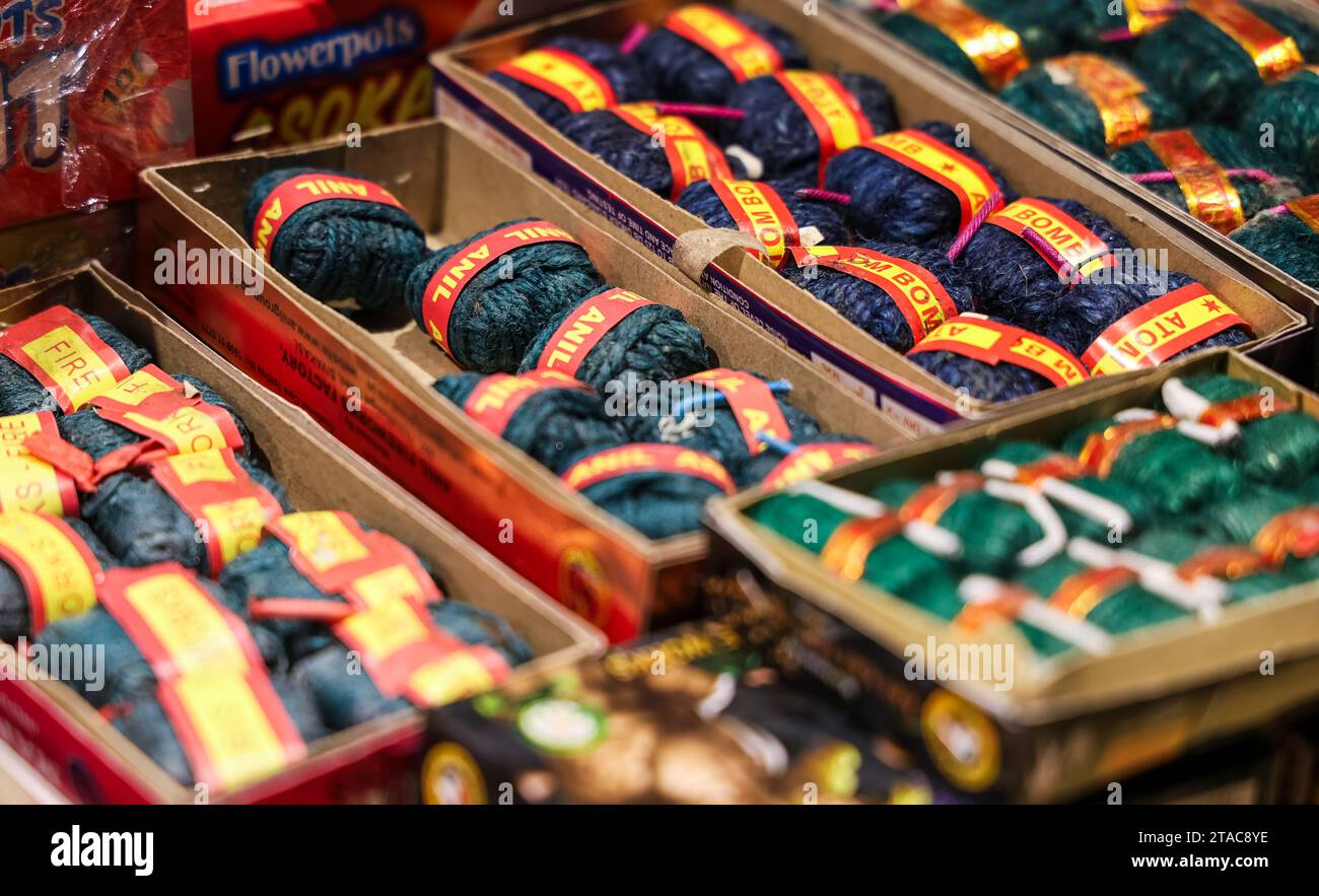 firecrackers kept for sell for festival and celebration from different ...