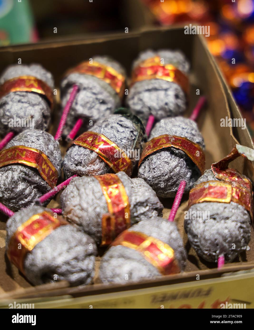 firecrackers kept for sell for festival and celebration from different ...