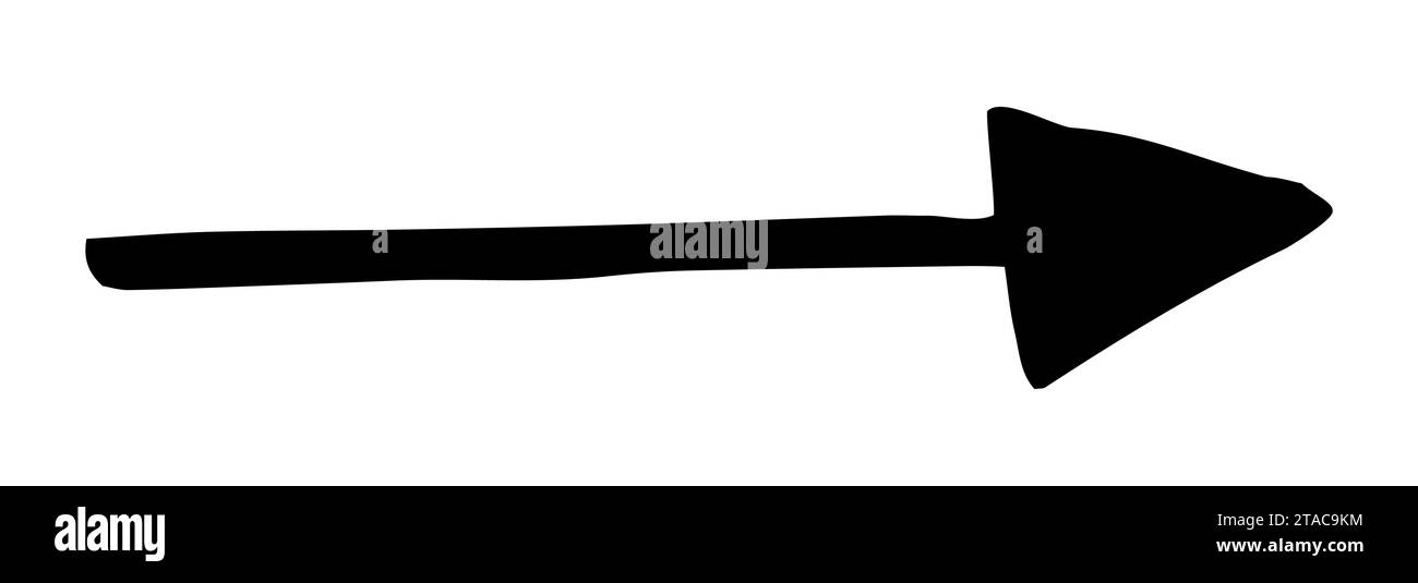 Hand painted arrow drawn with ink brush isolated on white background ...