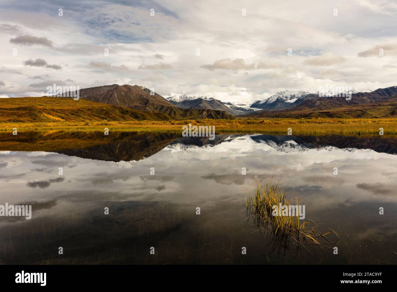Mountains in pond, Alaska Stock Photo - Alamy