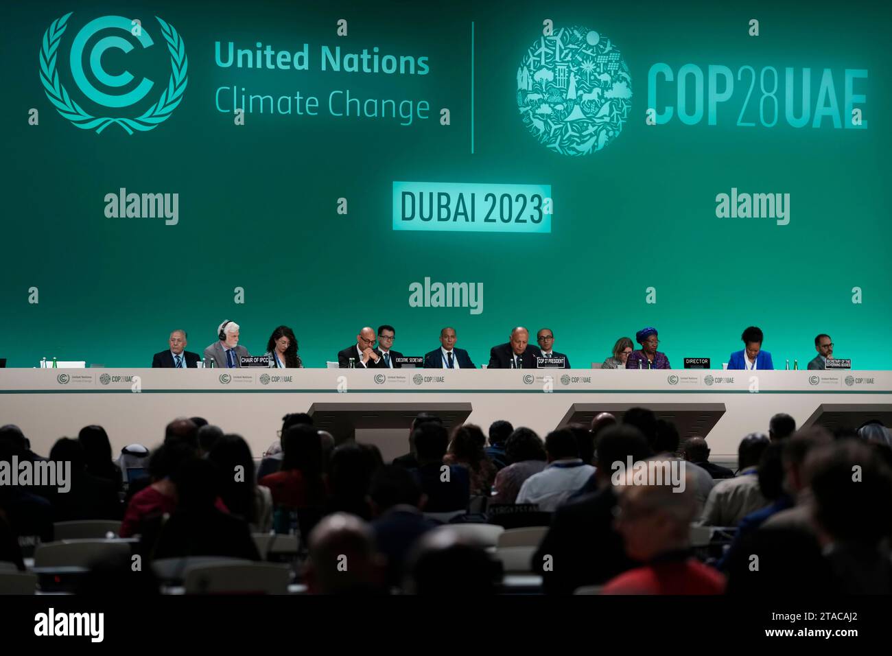 Sameh Shoukry, COP27 president, center, attends the opening session at ...