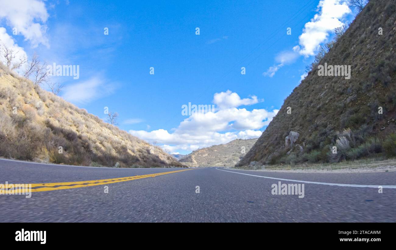 Driving Under Sunny Skies on Cuyama Highway Scenery Stock Photo - Alamy