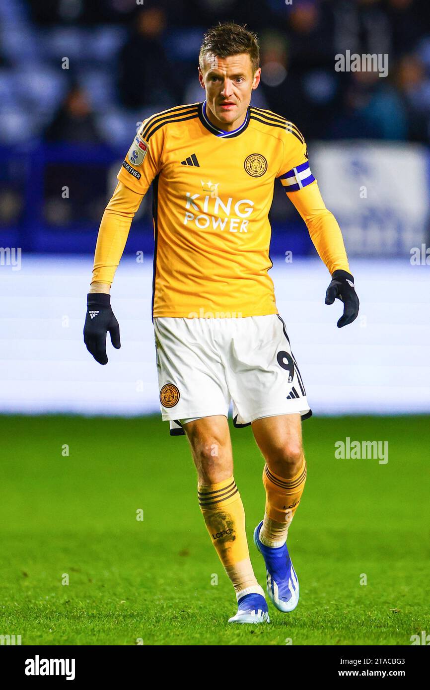 Sheffield, UK. 30th Nov, 2023. Jamie Vardy of Leicester City during the ...