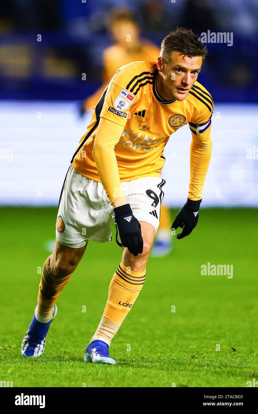Sheffield, UK. 30th Nov, 2023. Jamie Vardy of Leicester City during the ...