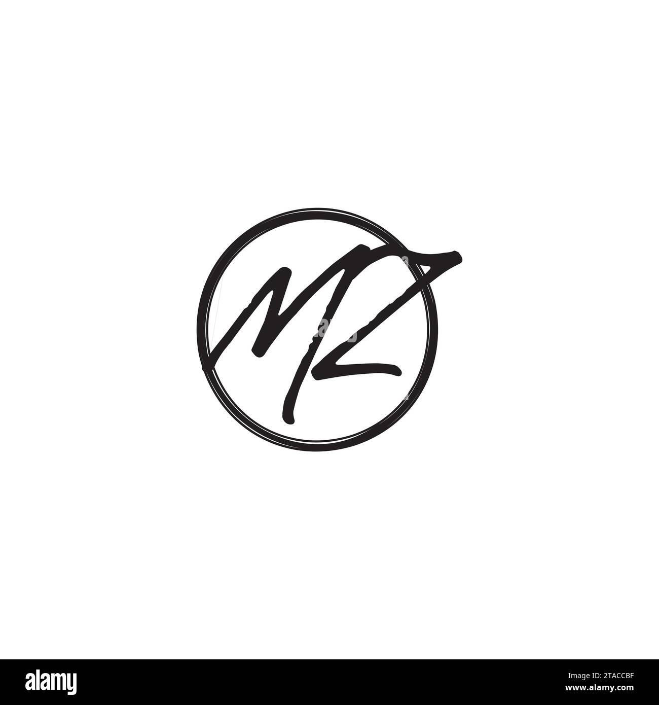 MZ initial logo letters in high quality professional design that will ...