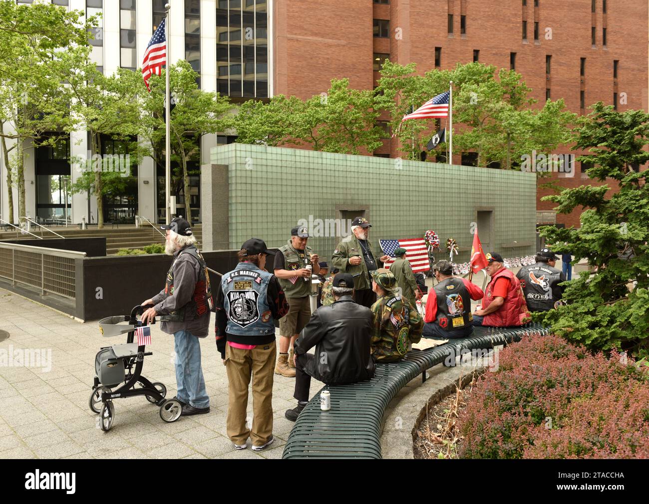 New York, USA - May 28, 2018: Vietnam Veterans during meeting in Memory ...