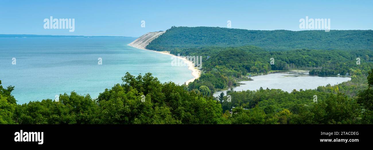 View of Sleeping Bear Dunes National Lakeshore, Empire, Michigan, USA ...