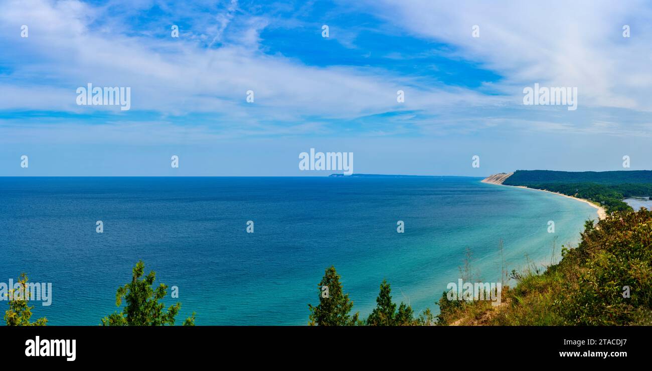 View of Sleeping Bear Dunes National Lakeshore, Empire, Michigan, USA ...