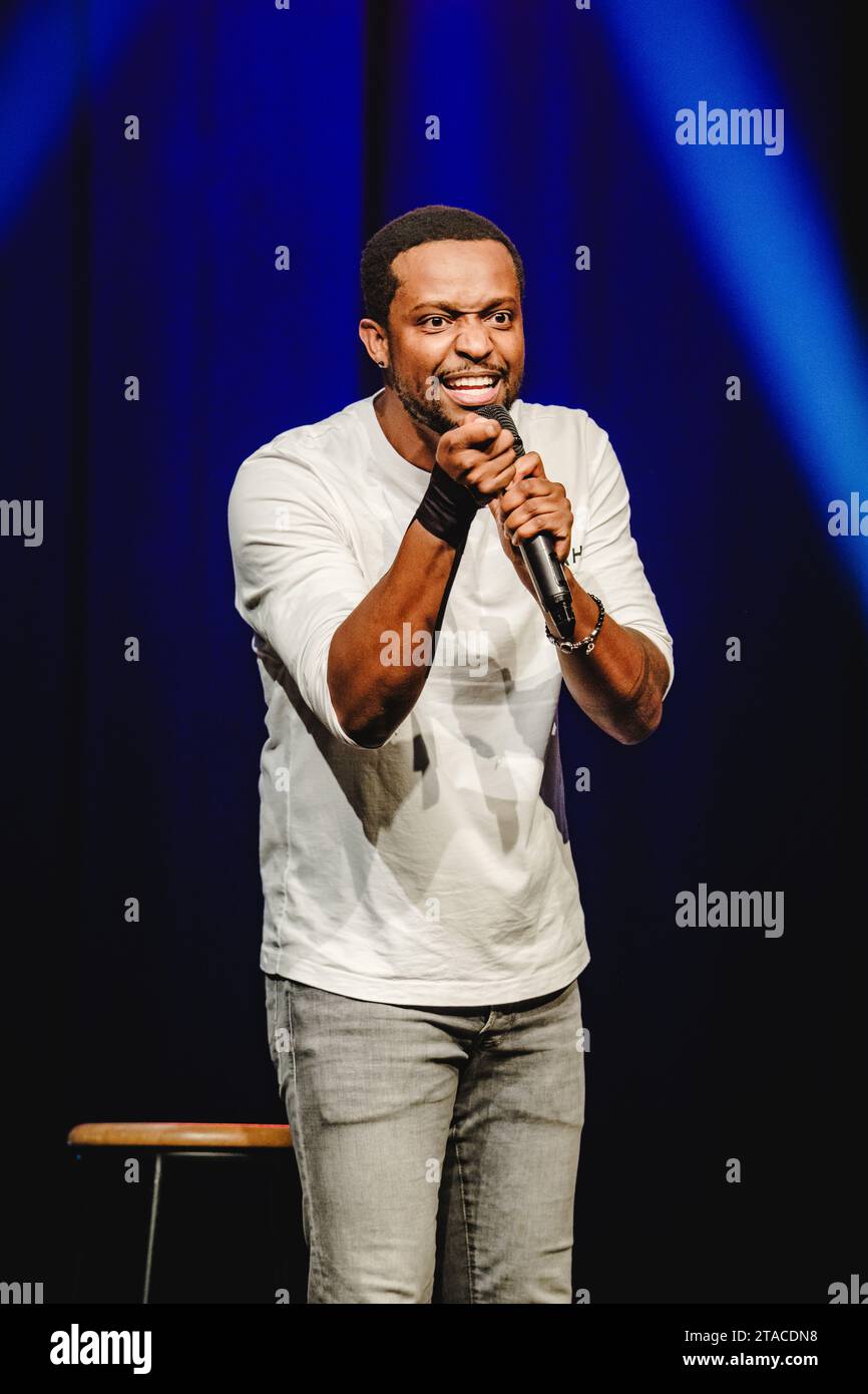 Bern, Switzerland. 29th Nov, 2023. The Swiss comedian Charles Nguela ...