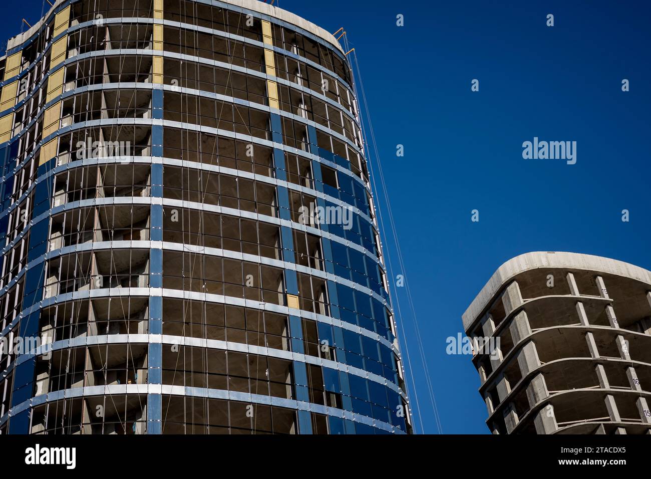 residential or office building construction site during a vibrant ...