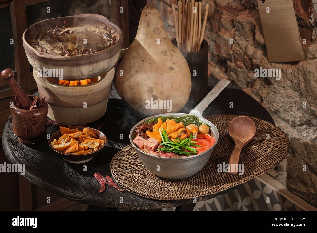 A bowl of pork intestines rice noodles Stock Photo - Alamy