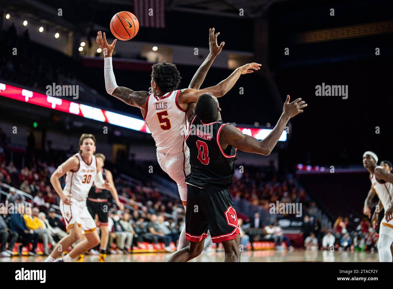 USC Trojans guard Boogie Ellis (5) and Eastern Washington Eagles ...