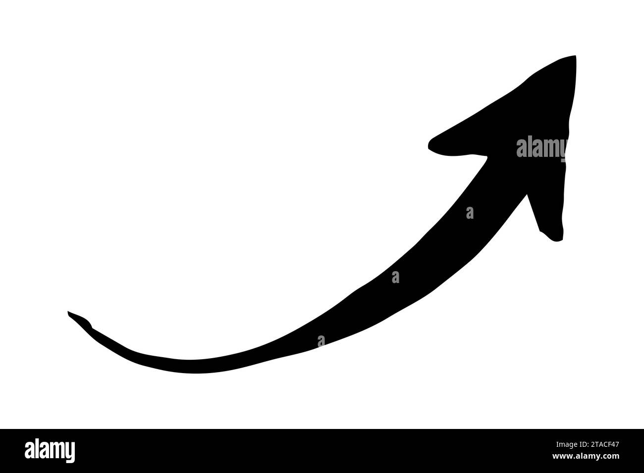 Hand painted arrow drawn with ink brush isolated on white background ...