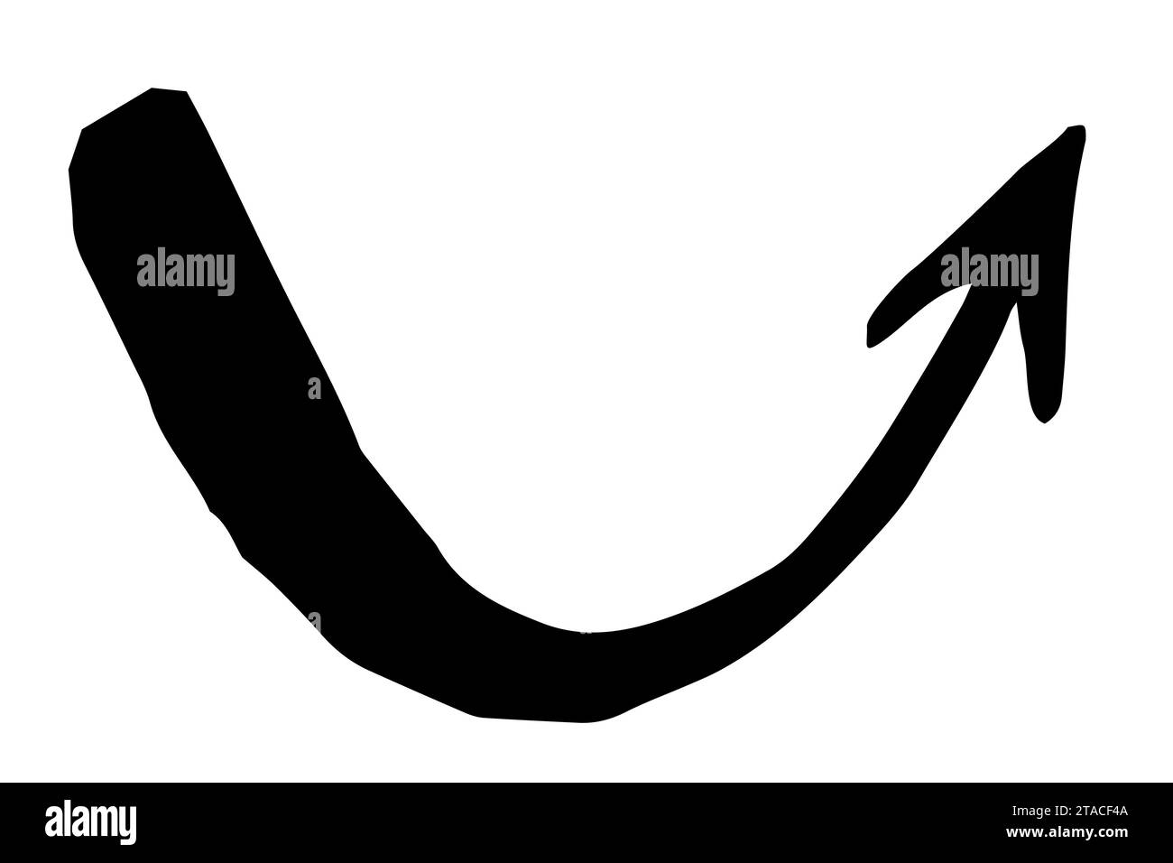 Hand painted arrow drawn with ink brush isolated on white background ...