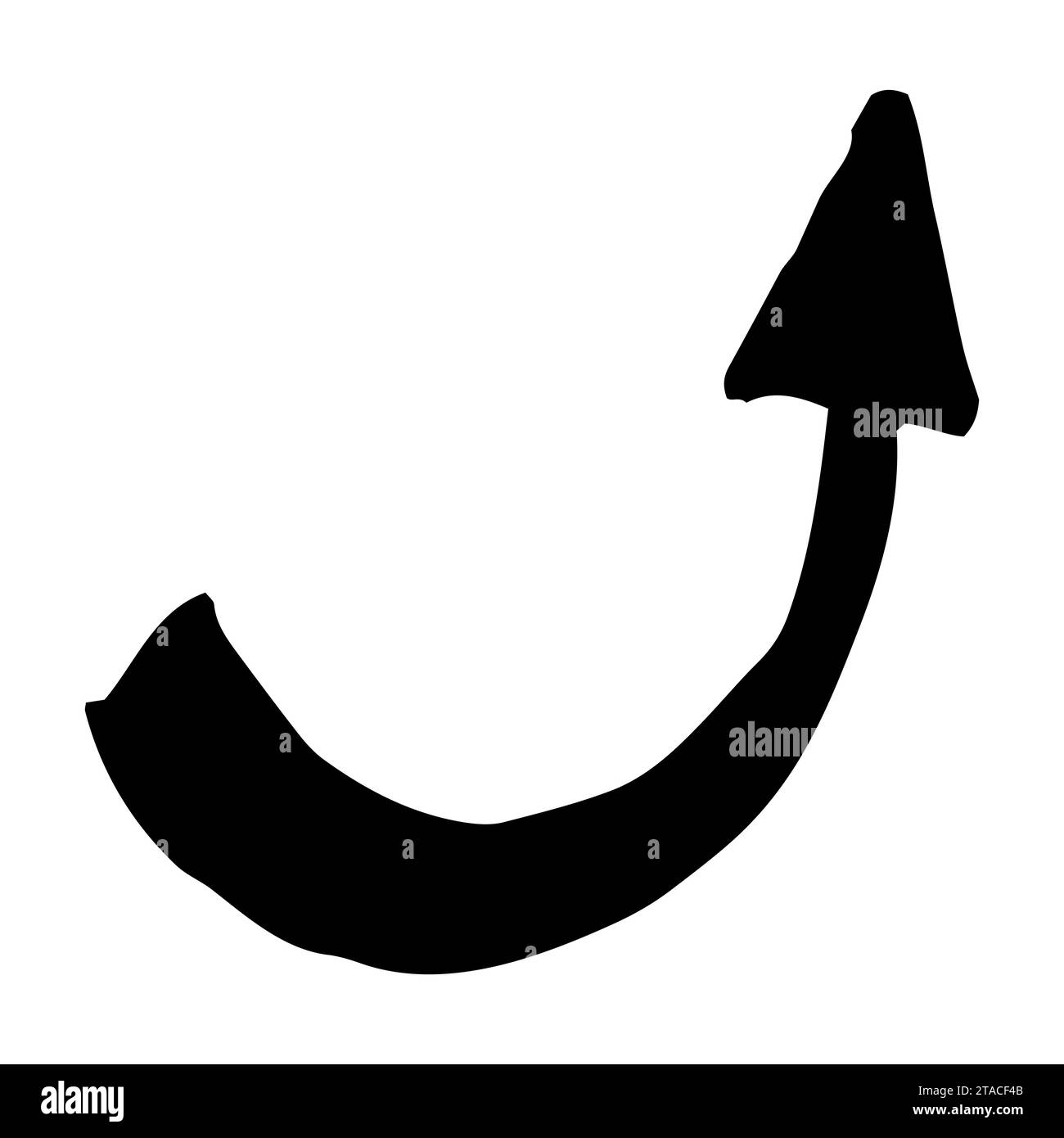 Hand painted arrow drawn with ink brush isolated on white background ...