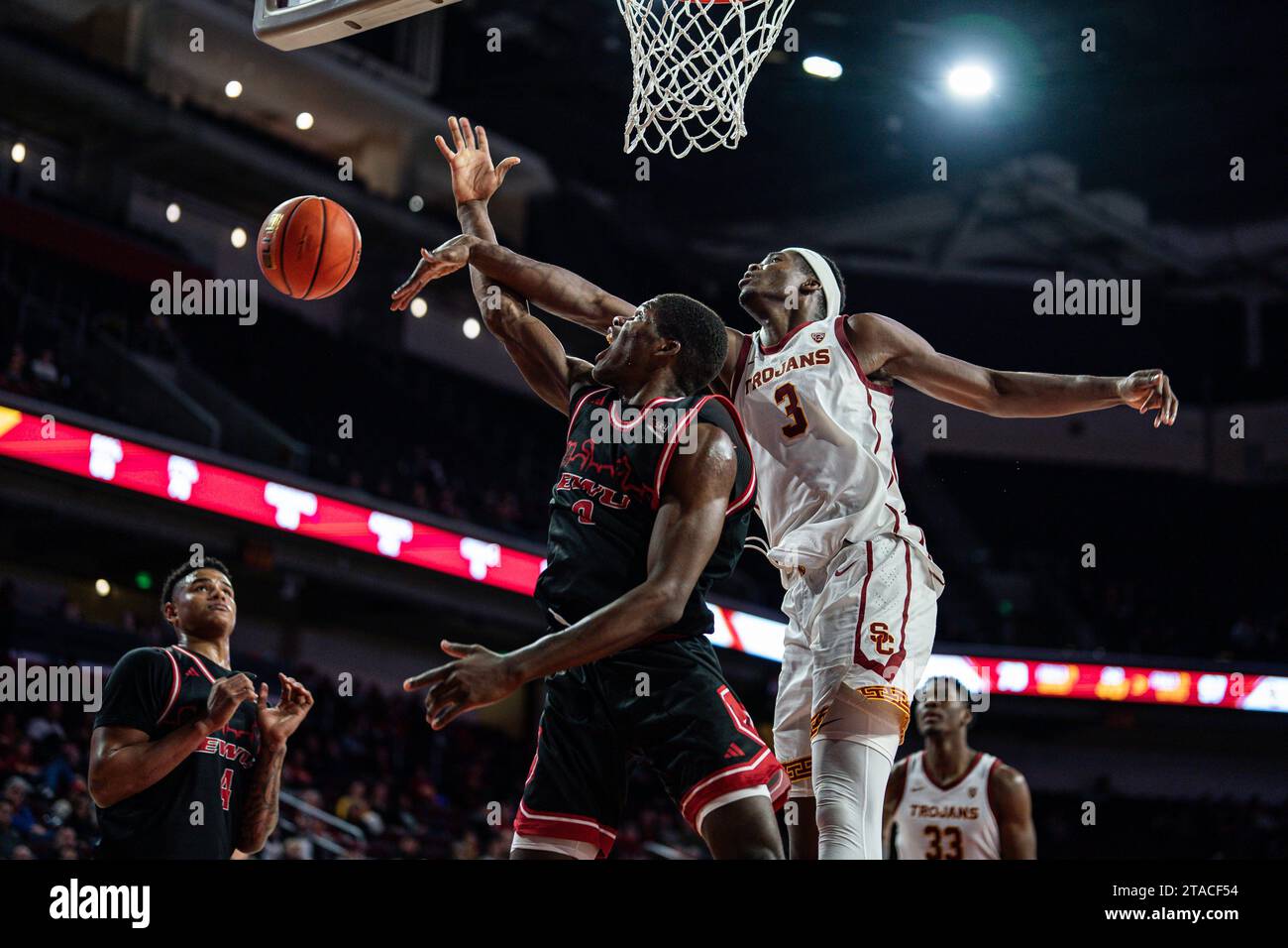 Eastern Washington Eagles forward Cedric Coward (0) has a shot blocked ...