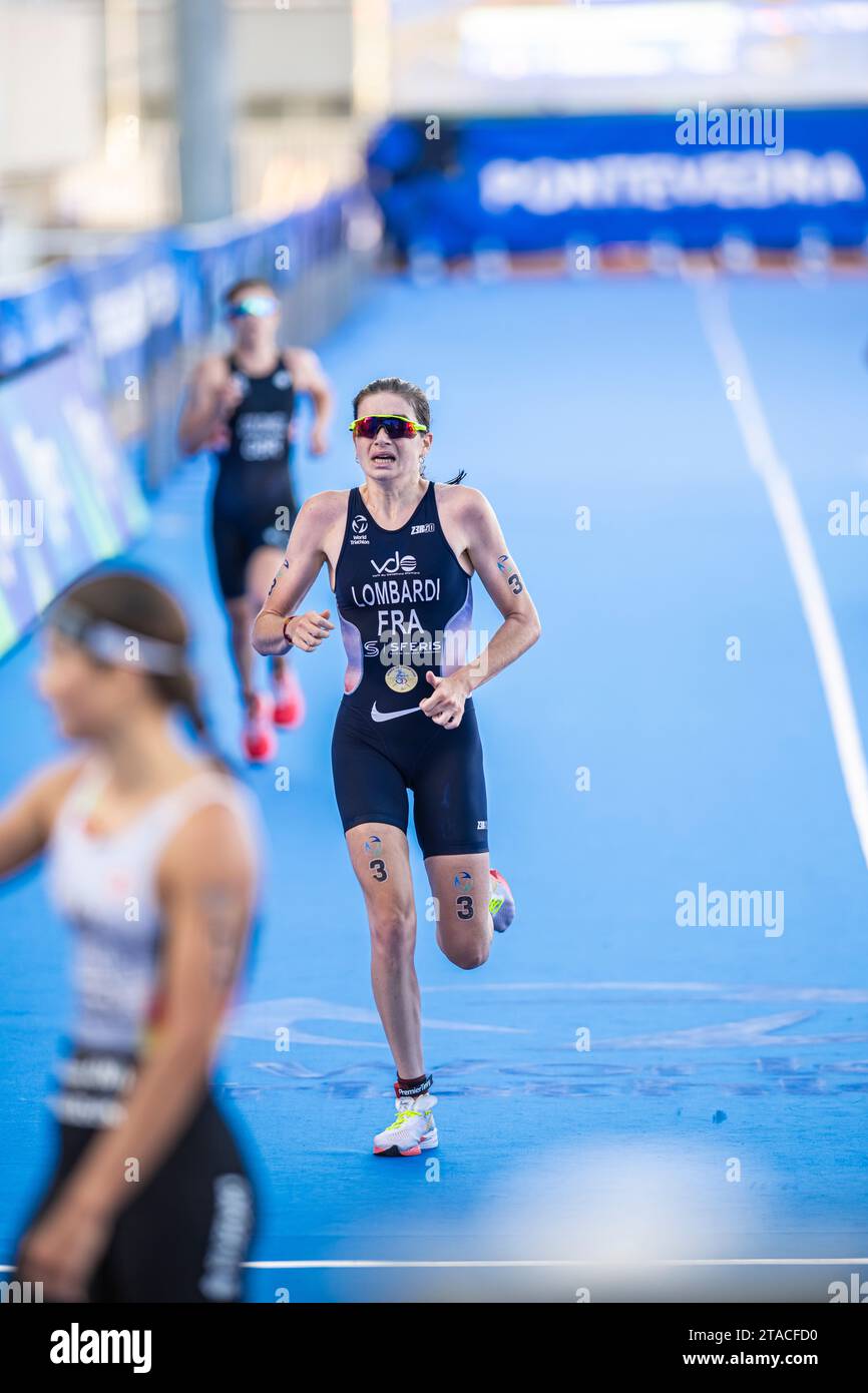 Emma Lombardi participating at the finish line in Pontevedra in the ...