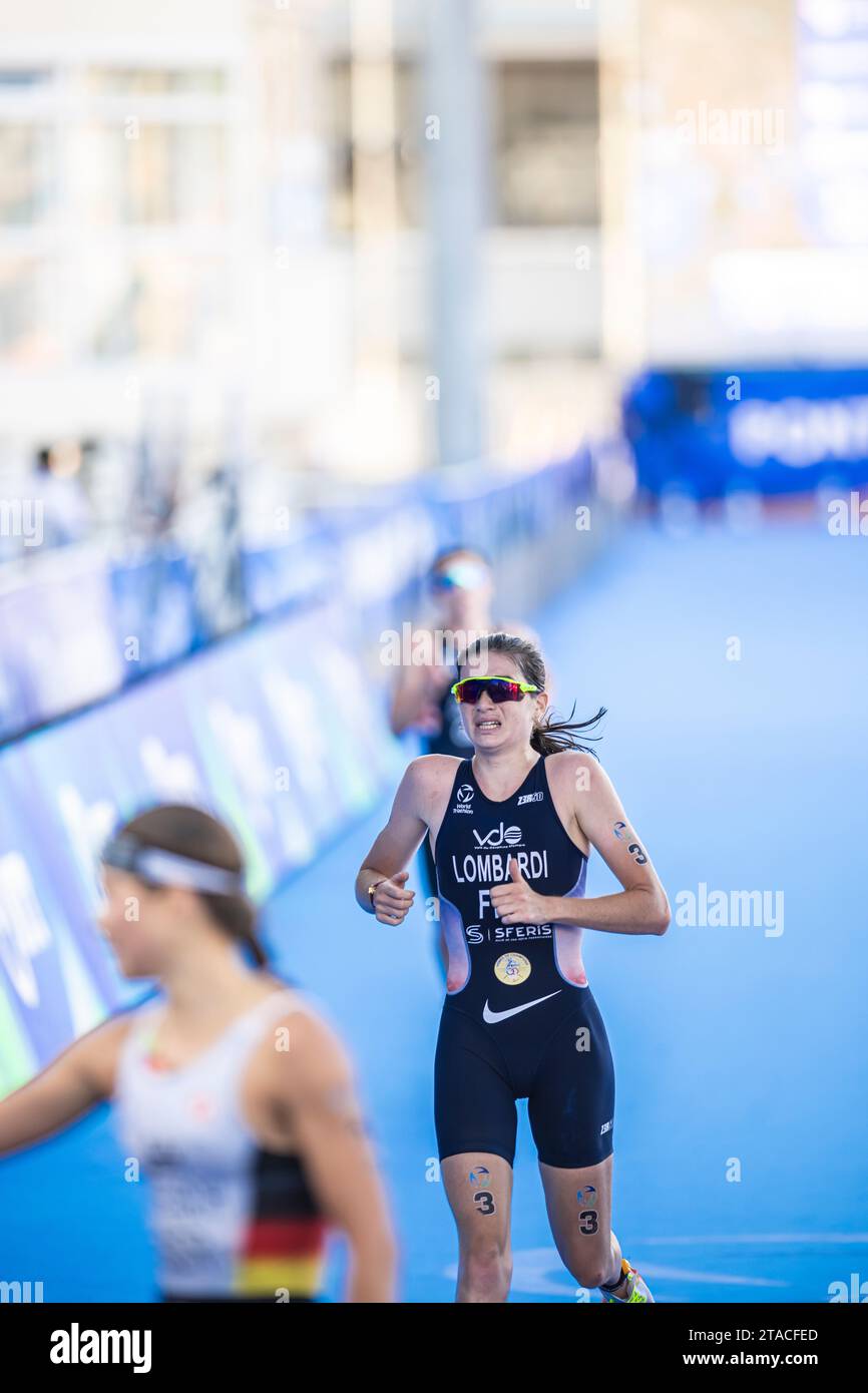 Emma Lombardi participating at the finish line in Pontevedra in the ...
