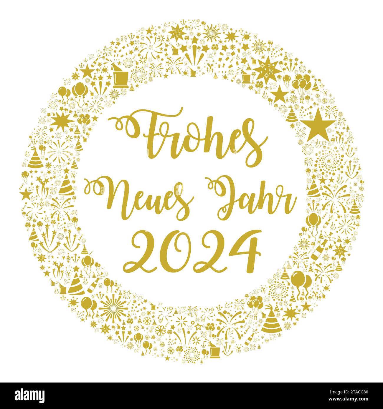 Happy new year 2024 called frohes neues jahr in German language Stock ...