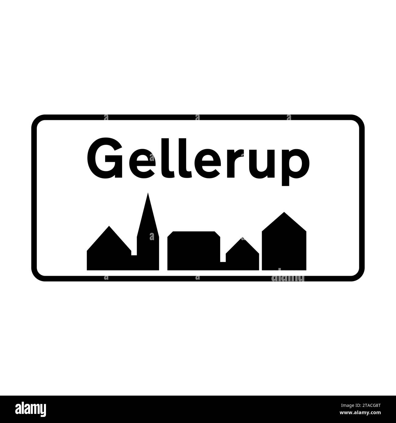 Gellerup area road sign in Denmark Stock Photo - Alamy