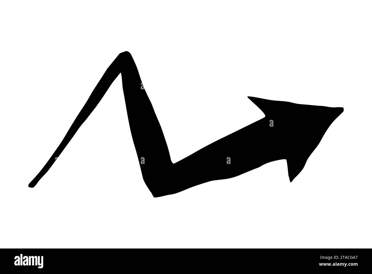 Hand painted arrow drawn with ink brush isolated on white background ...