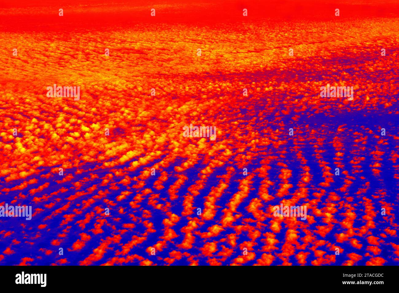 View of clouds (cirro-cumulus) from the aircraft. Illustration of ...